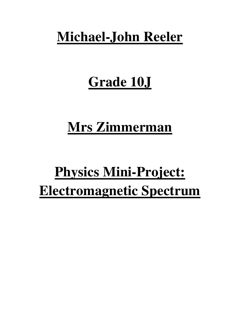Physics Mini Project | PDF | Radiation | Electromagnetic Radiation