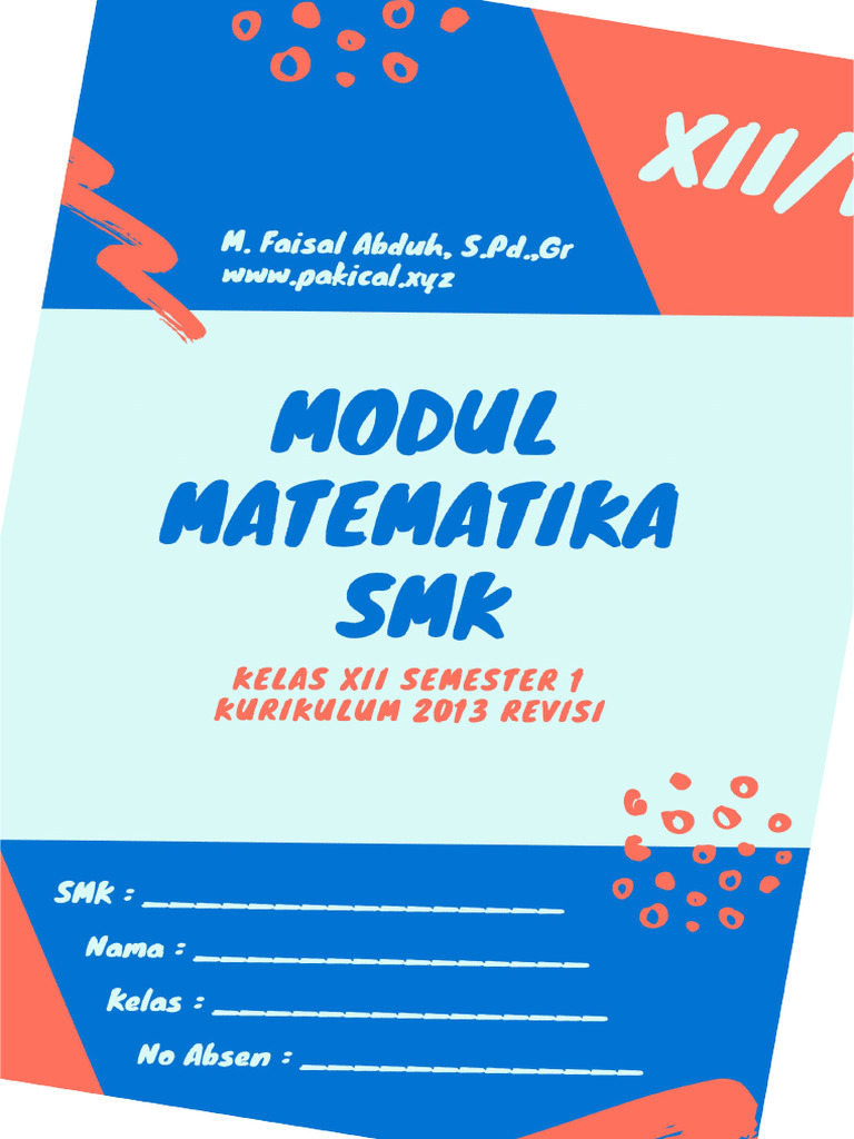 Modul Dan Soal Matematika SMK Kelas XII Semester 1 | PDF