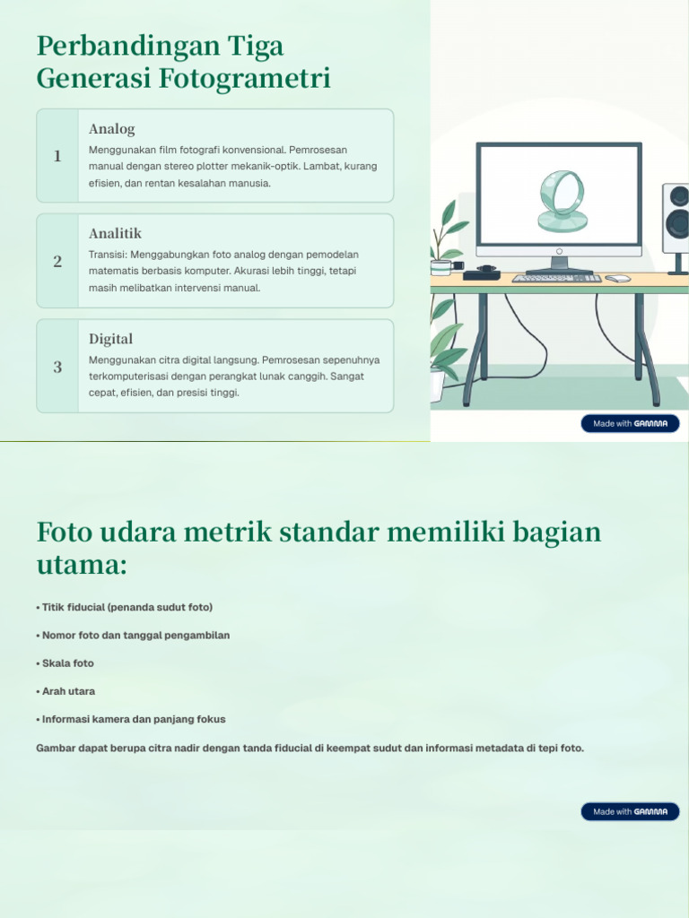 Perbandingan Generasi Fotogrametri Modern | PDF