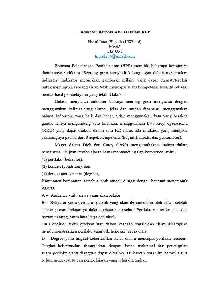 450948956 Pola ABCD Dalam Indikator Docx | PDF