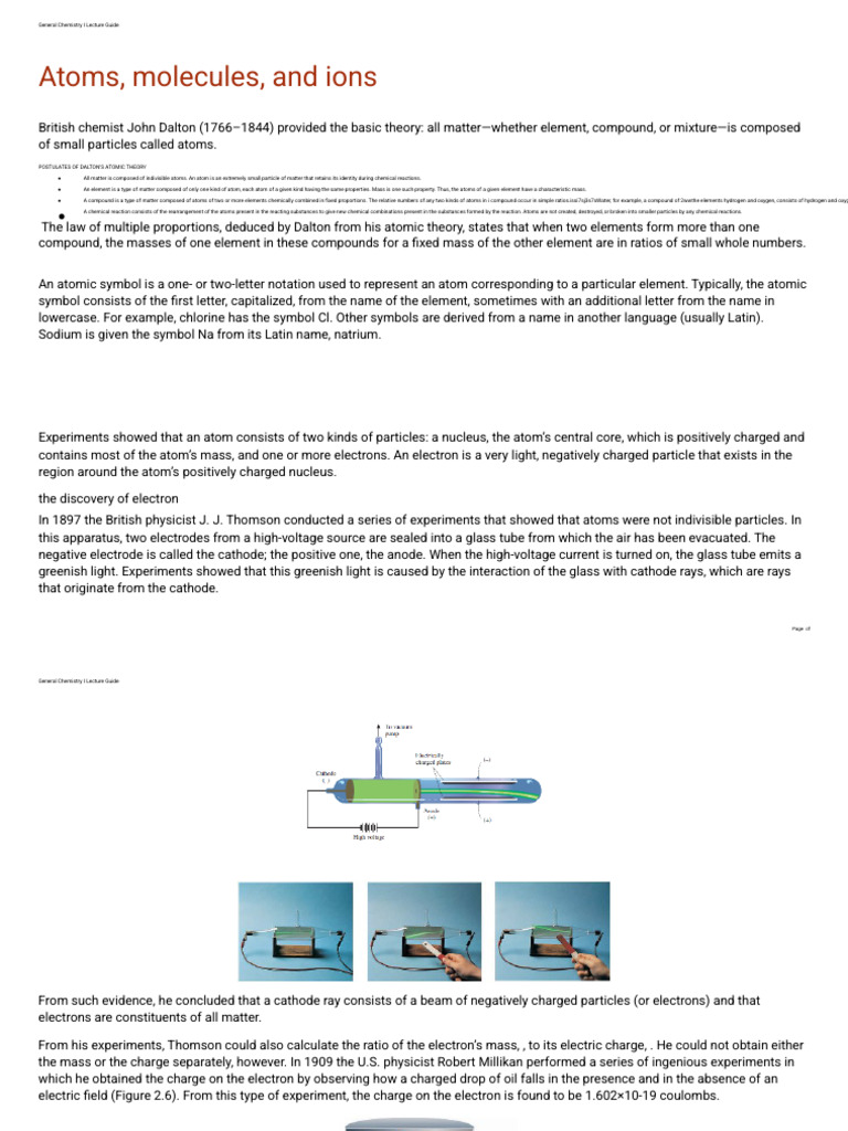 Chapter 2 Atoms Ions and Molecules | PDF | Atomic Nucleus | Ion