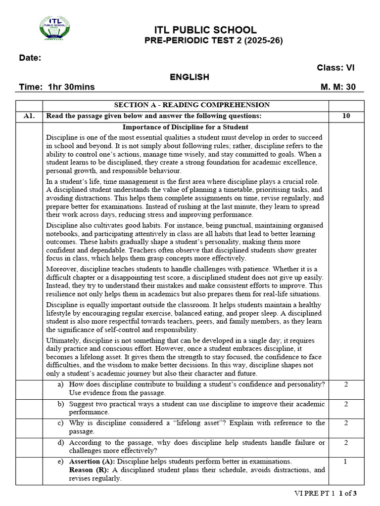 Importance of Discipline for Students | PDF | Disciplines ...
