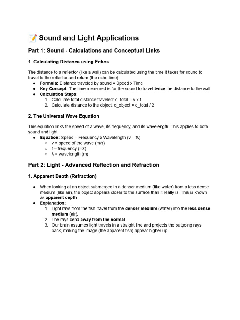 Sound and Light Notes 2 | PDF