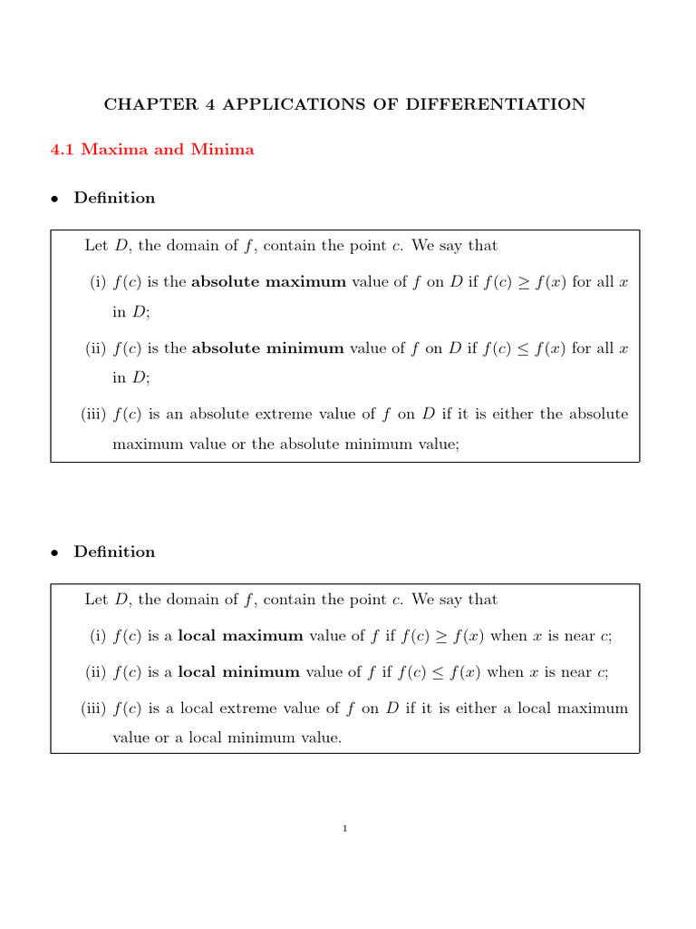 Applications of Differentiation Techniques | PDF | Mathematical ...