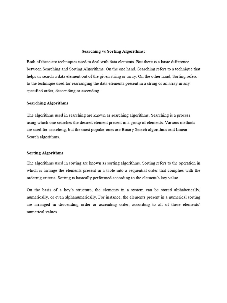 Searching Sorting | PDF | Algorithms | Computer Programming