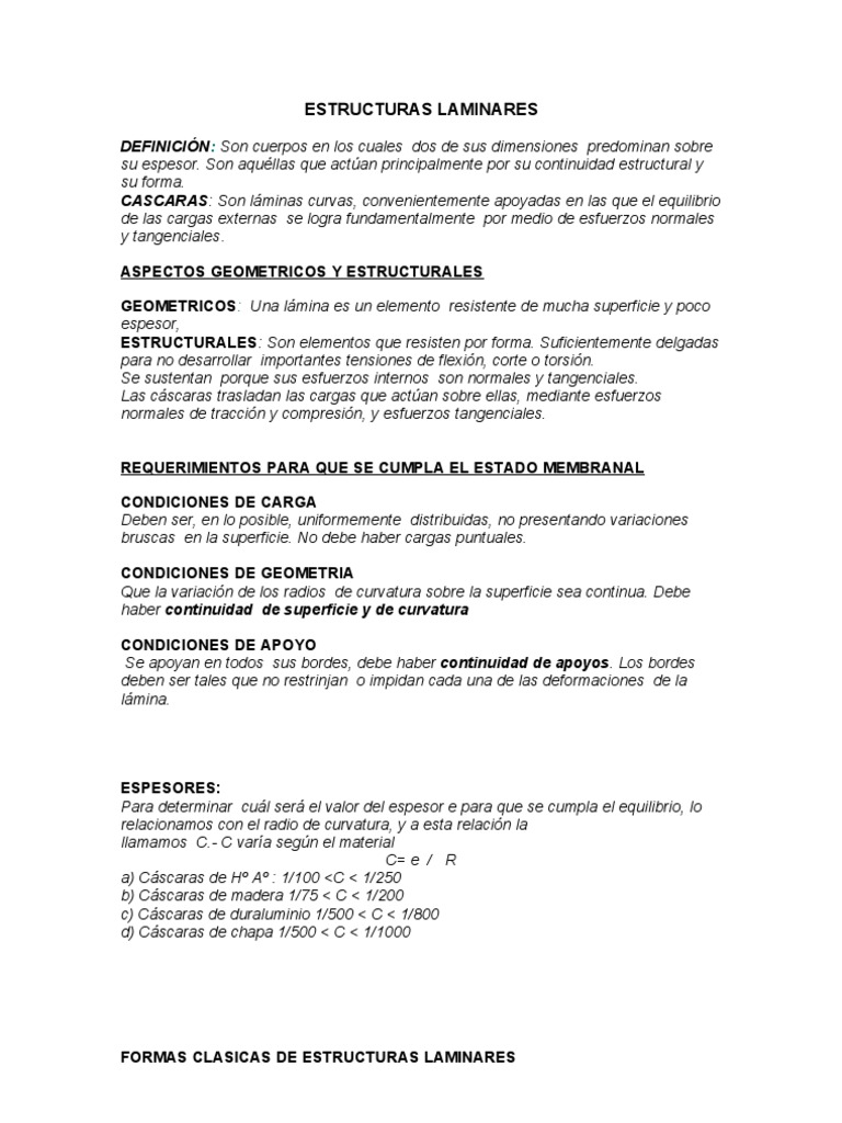Estructuras Laminares | PDF | Concreto reforzado | Doblar