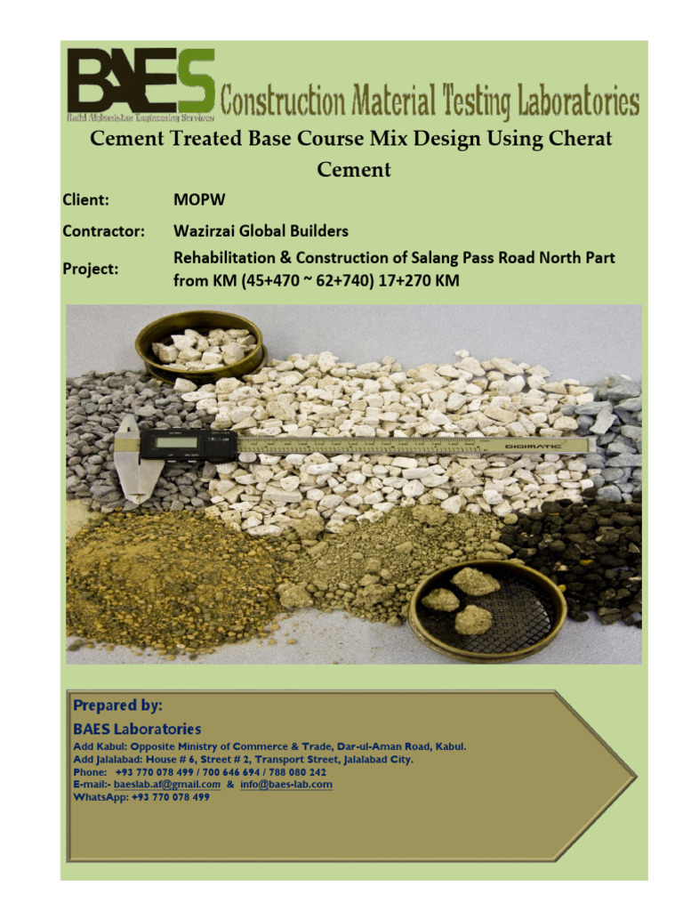 CTB Mix Design Final | PDF | Construction Aggregate | Natural Materials