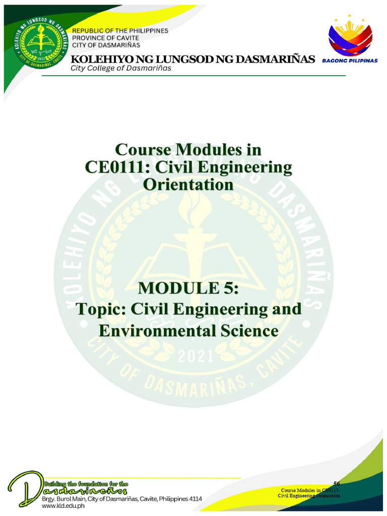 Week 14-17 Module 5 Civil Engineering and Environmental Science | PDF ...
