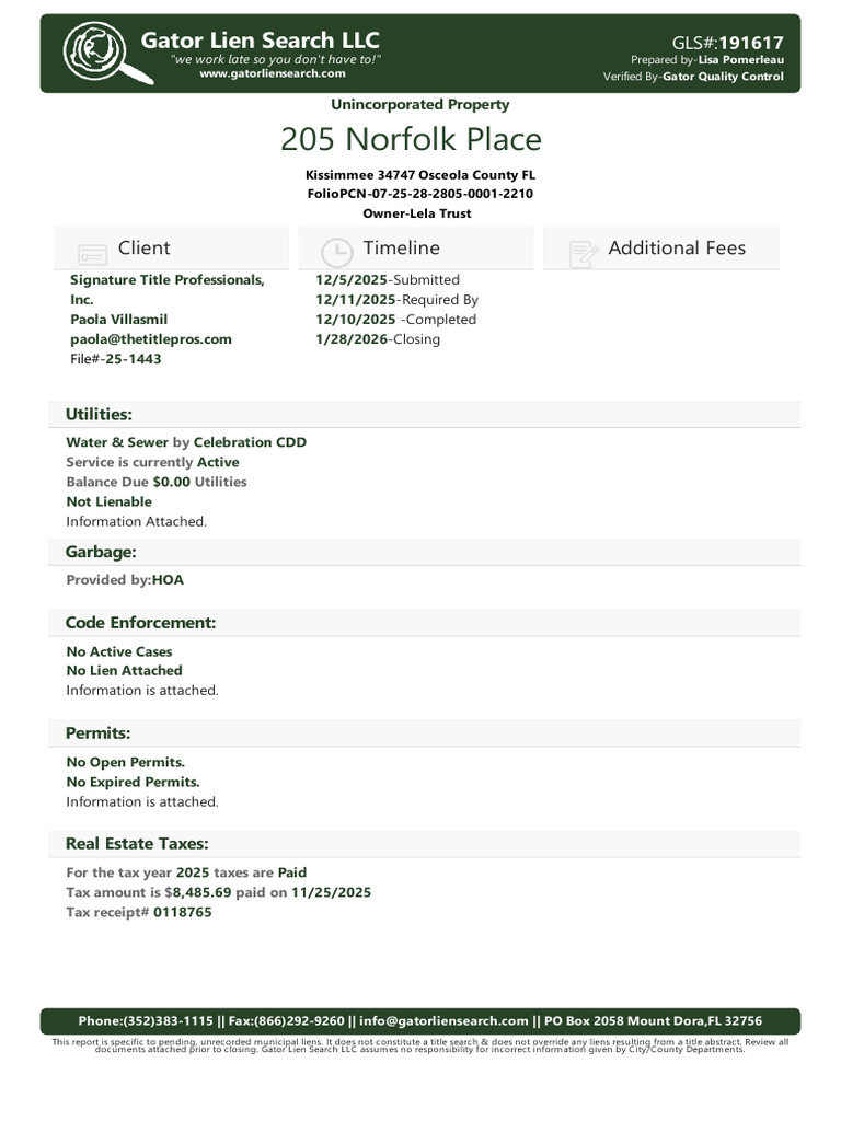 Lien Search - 12.10.2025 - Clear | PDF | Property Law
