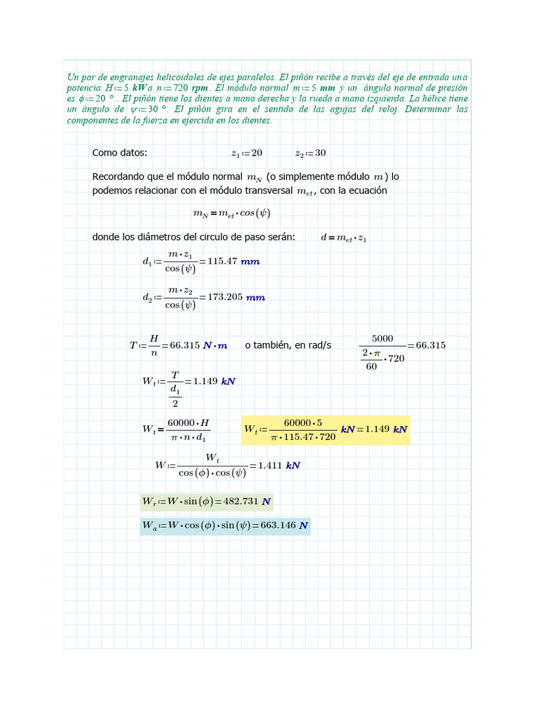 Ejercicios Helicoidales 2 | PDF | Mecánica | Ingeniería mecánica
