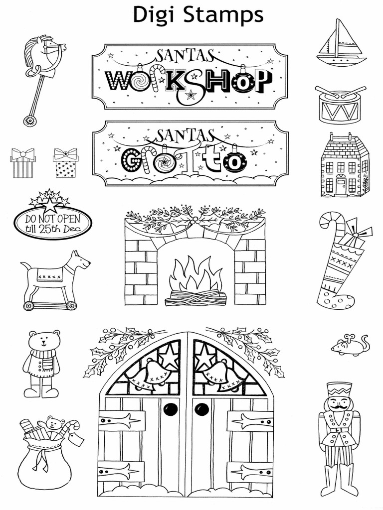 Santa S Workshop Digi Stamps | PDF