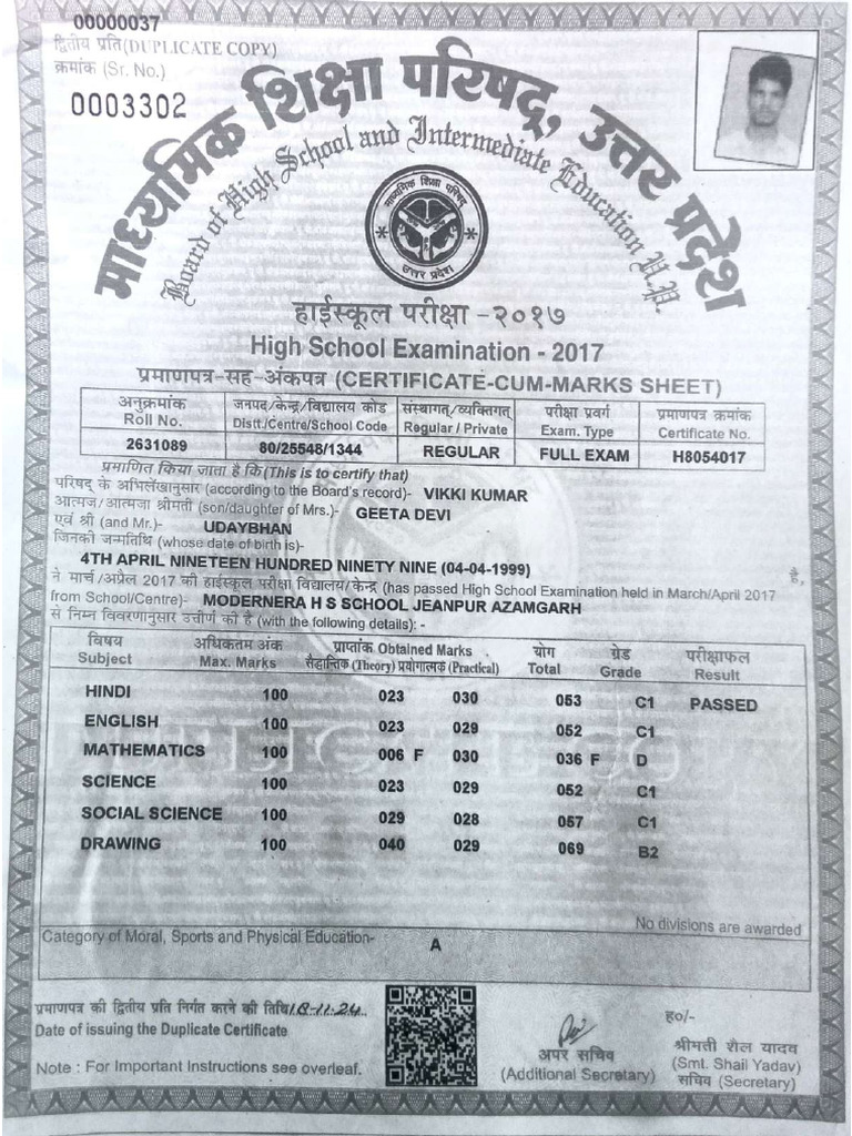 SSC Certificate | PDF