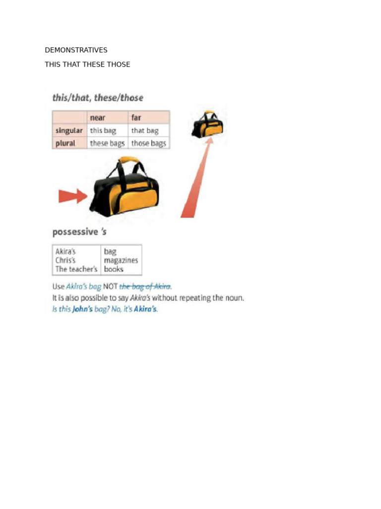 Demonstratives This That These Those | PDF