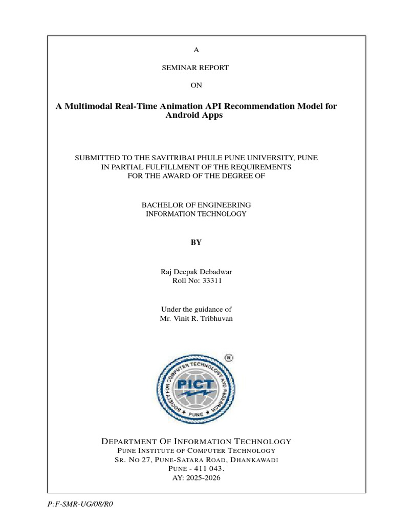Seminar Report - Multimodal Realtime Animation API Recommendation for ...