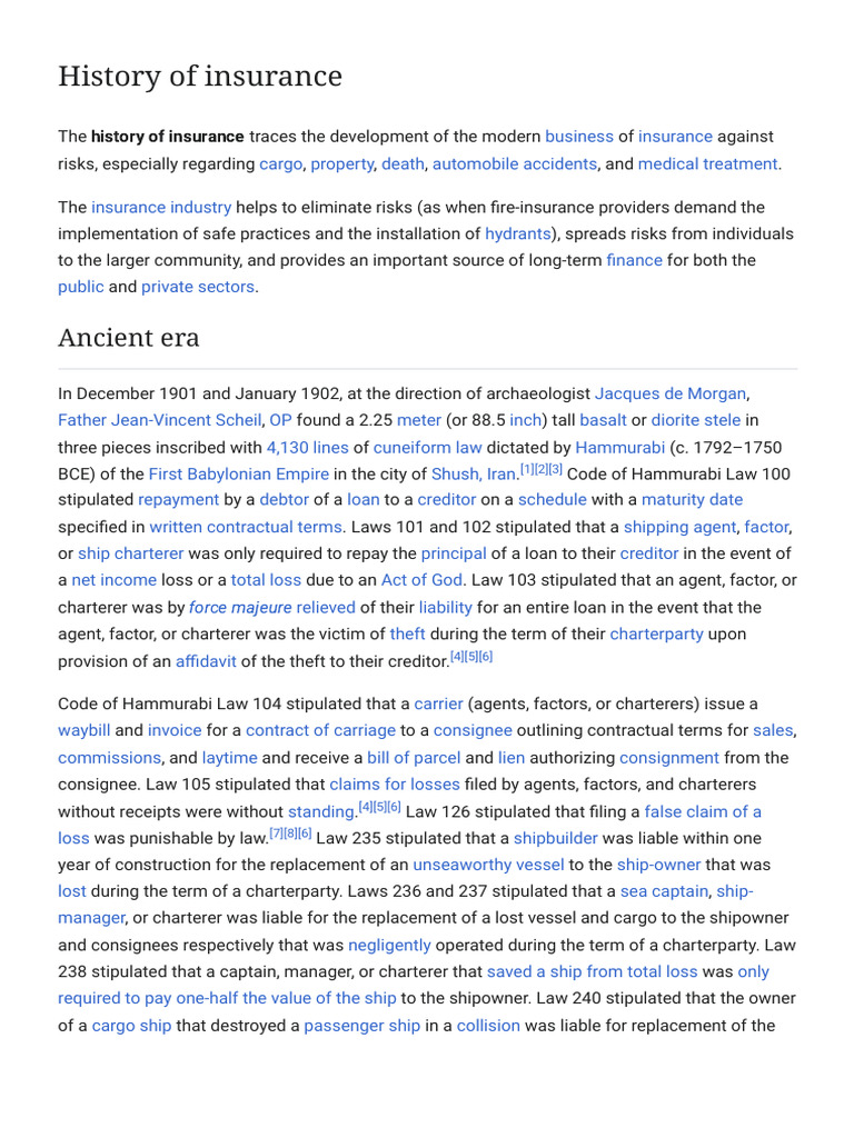 Evolution of Insurance Through History | PDF | Insurance | Life Insurance