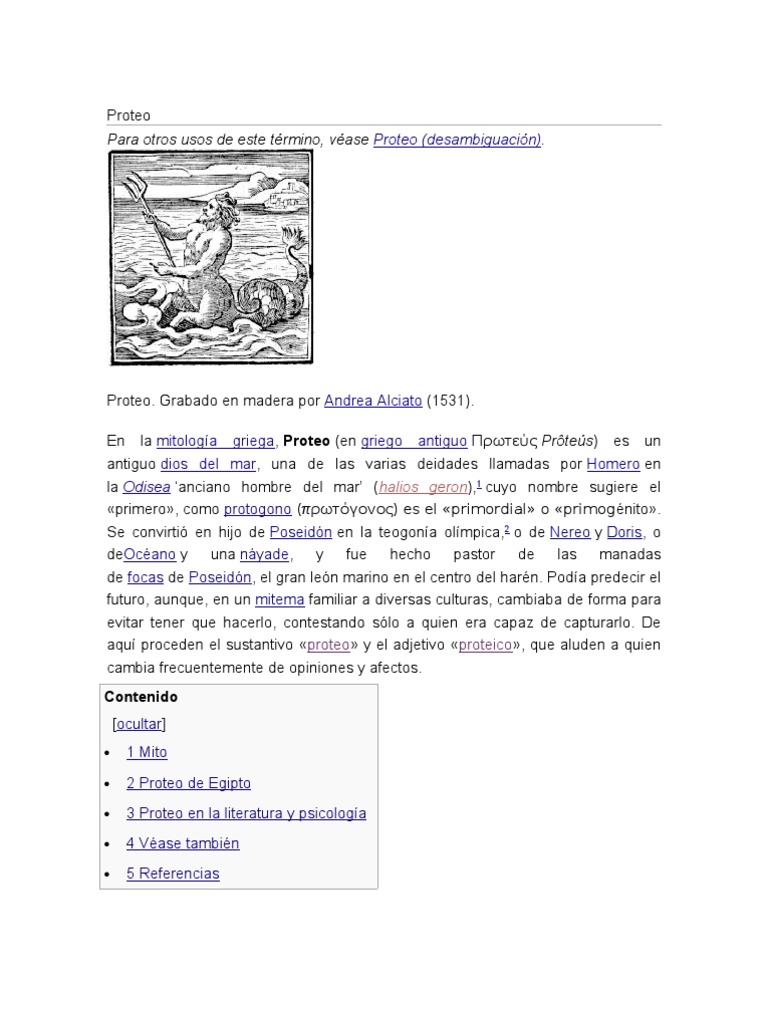 Proteo: Dios Cambiante del Mar | PDF | Mitología griega | Religión ...