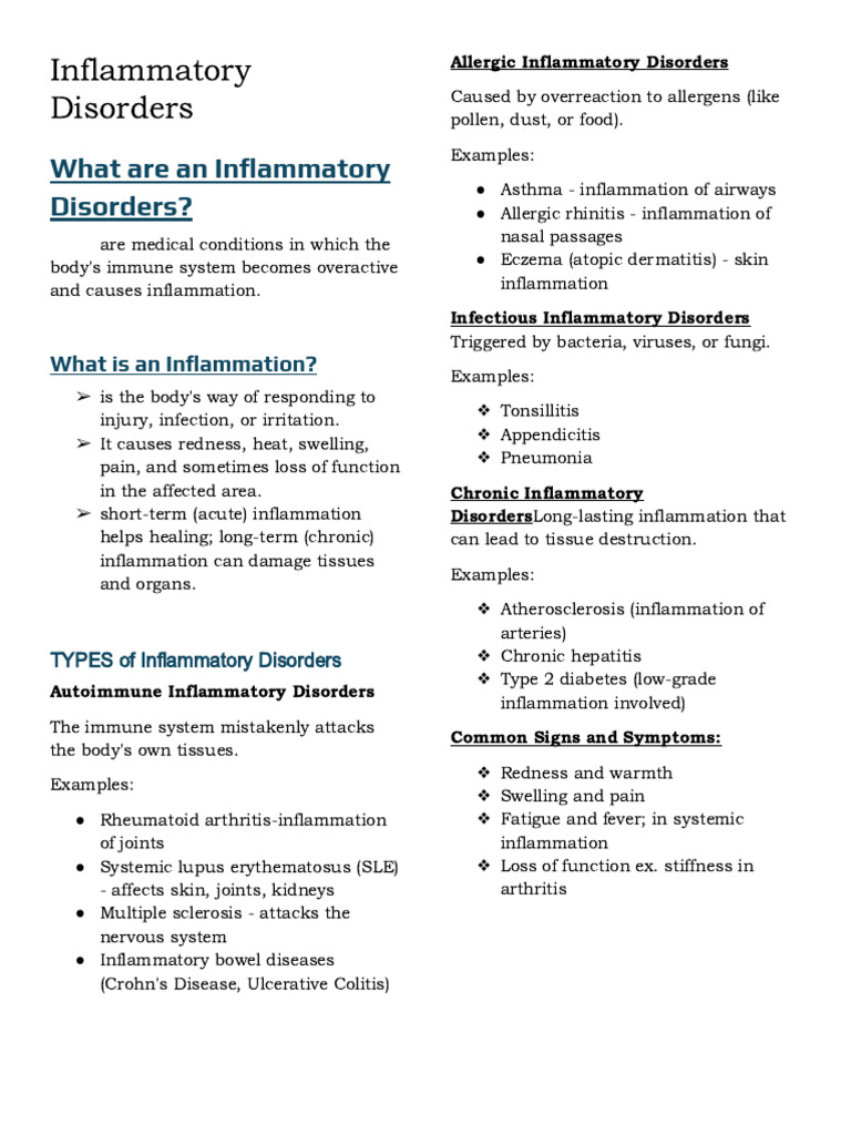 Ms Final Inflammatory Disorders n1. | PDF | Inflammatory Bowel Disease ...
