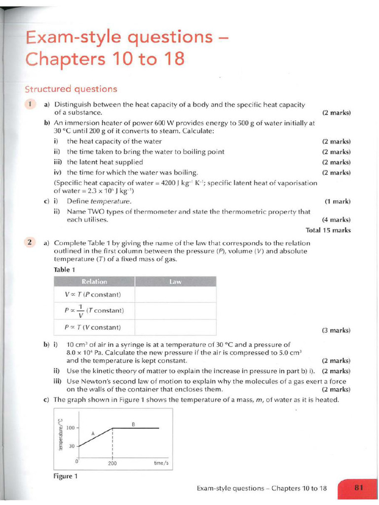 Exam Questions on Heat and Thermodynamics | PDF | Heat | Temperature
