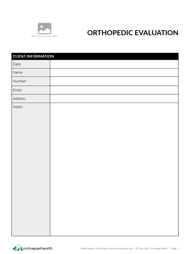 Orthopedic Evaluation | PDF