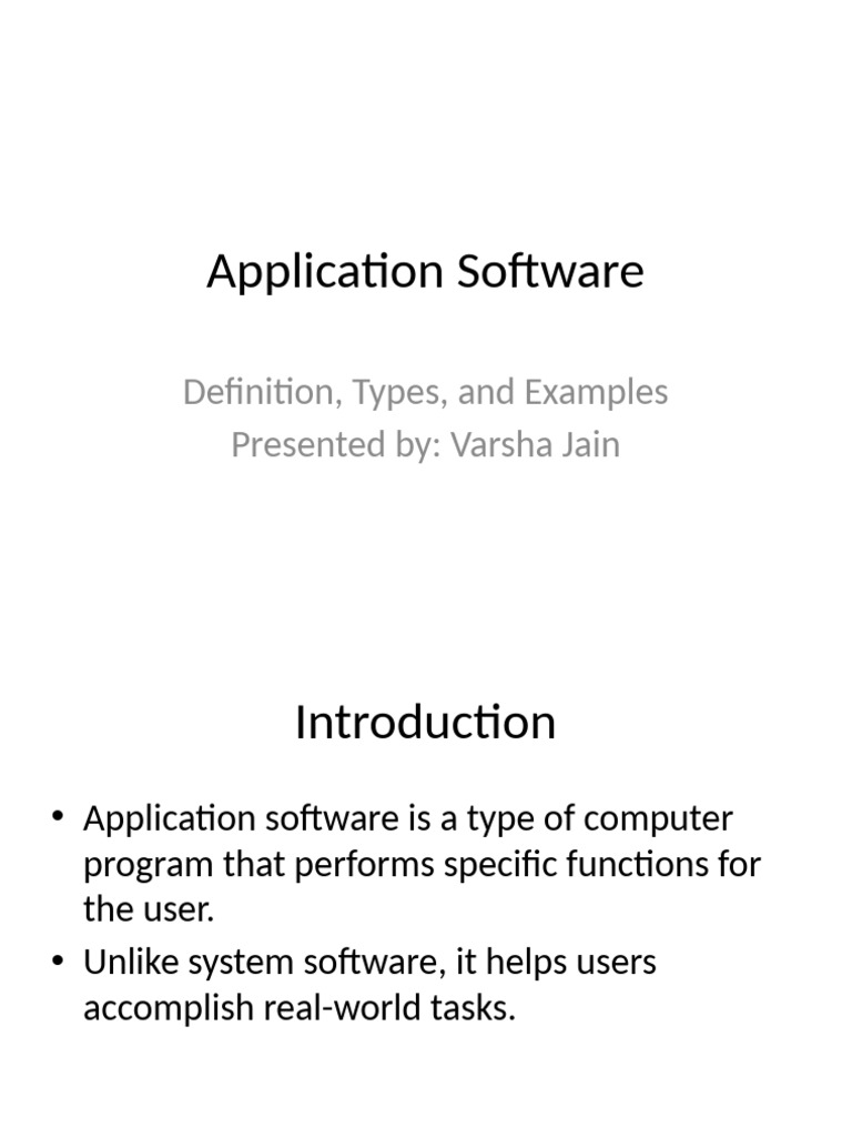 Application Software Presentation | PDF