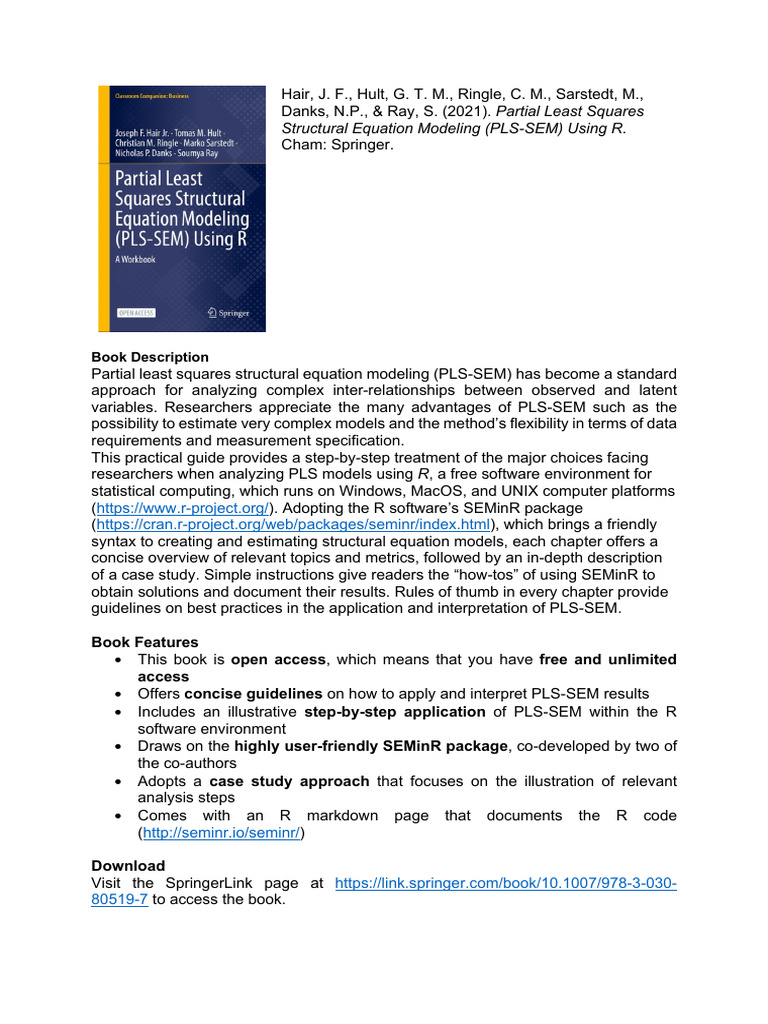 PLS SEMR ResearchGate | PDF