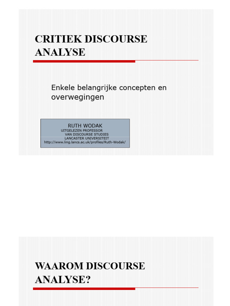 Kritische Discoursanalyse - Ruth Wodak | PDF