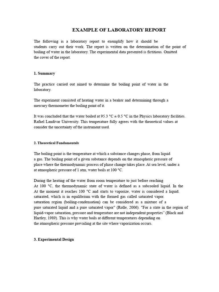 Boiling Point of Water Experiment Report | PDF | Boiling | Temperature