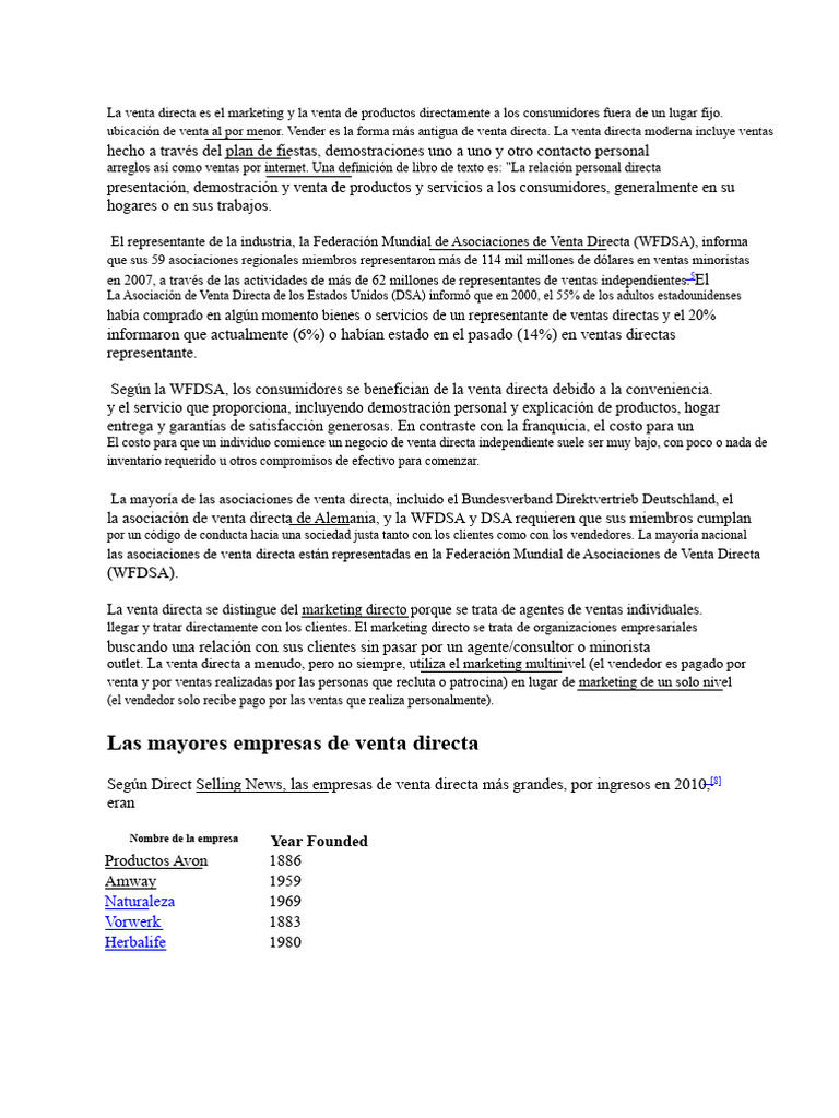 Venta Directa | PDF | Al por menor | Comercialización de niveles múltiples
