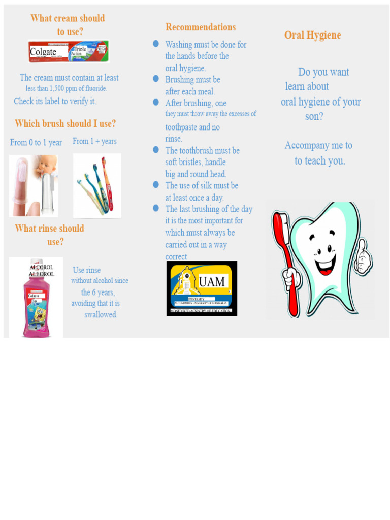 Brochure - Infographic Children | PDF | Oral Hygiene | Toothbrush