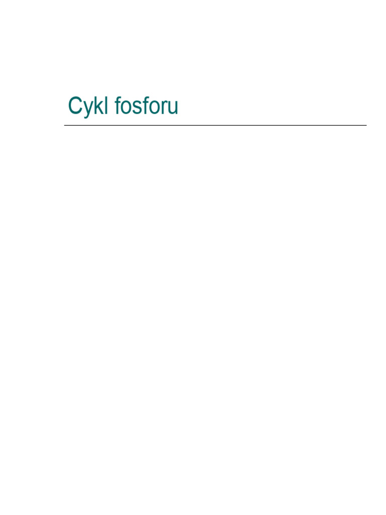 Cykl Fosforu | PDF