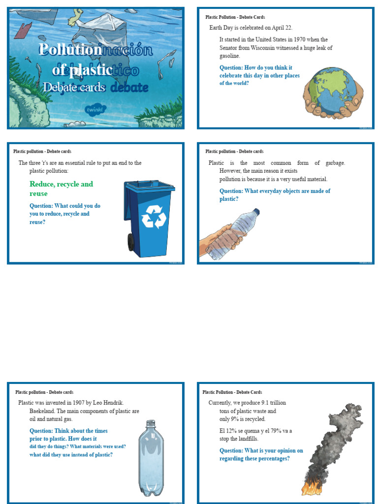 Debate Cards Plastic Pollution | PDF | Plastic | Pollution