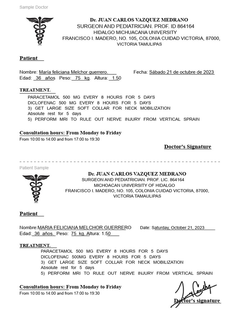 Medical Recipe Format Word3738095137138573572 | PDF