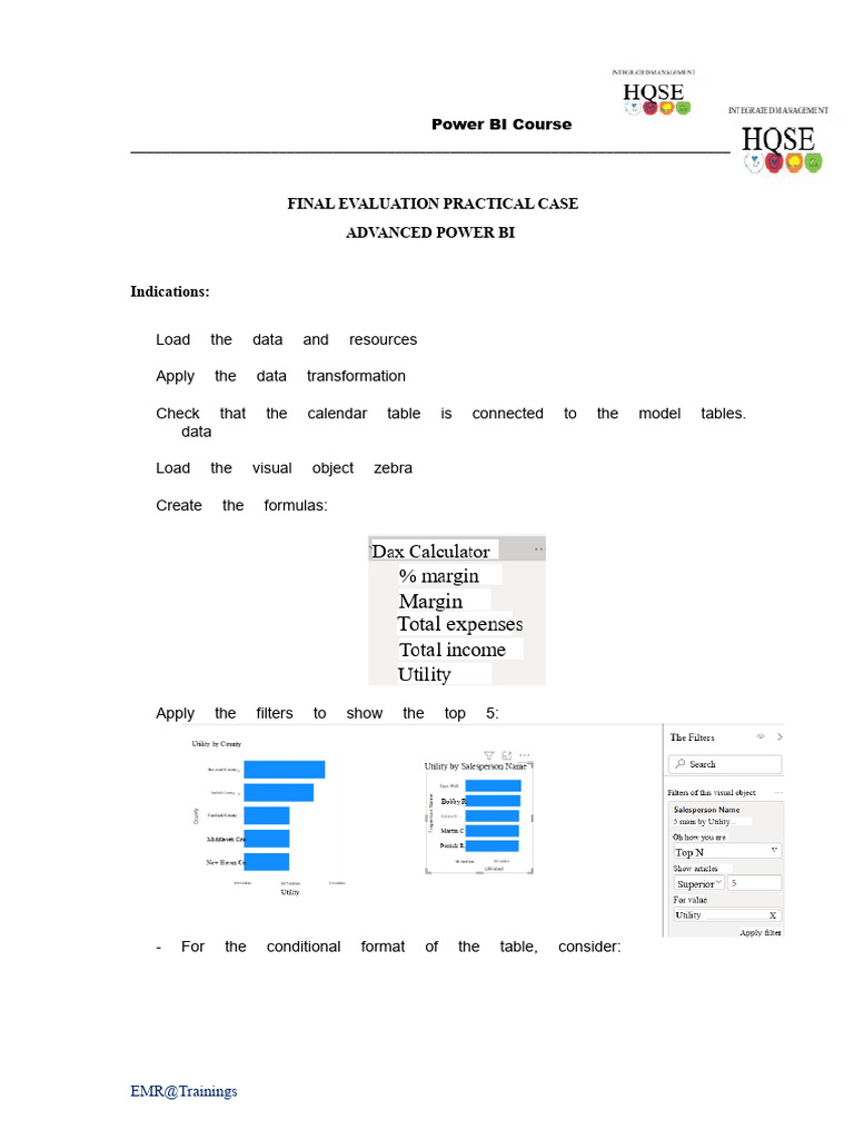 Advanced Power BI Final Evaluation Guide | PDF