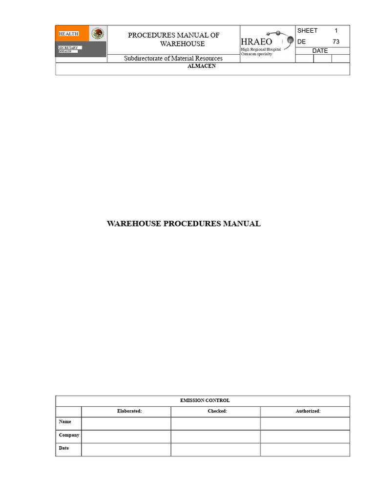 Warehouse Procedure Manual | PDF | Warehouse | Goods