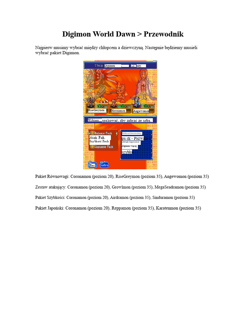 Digimon World Dawn Przewodnik PDF | PDF