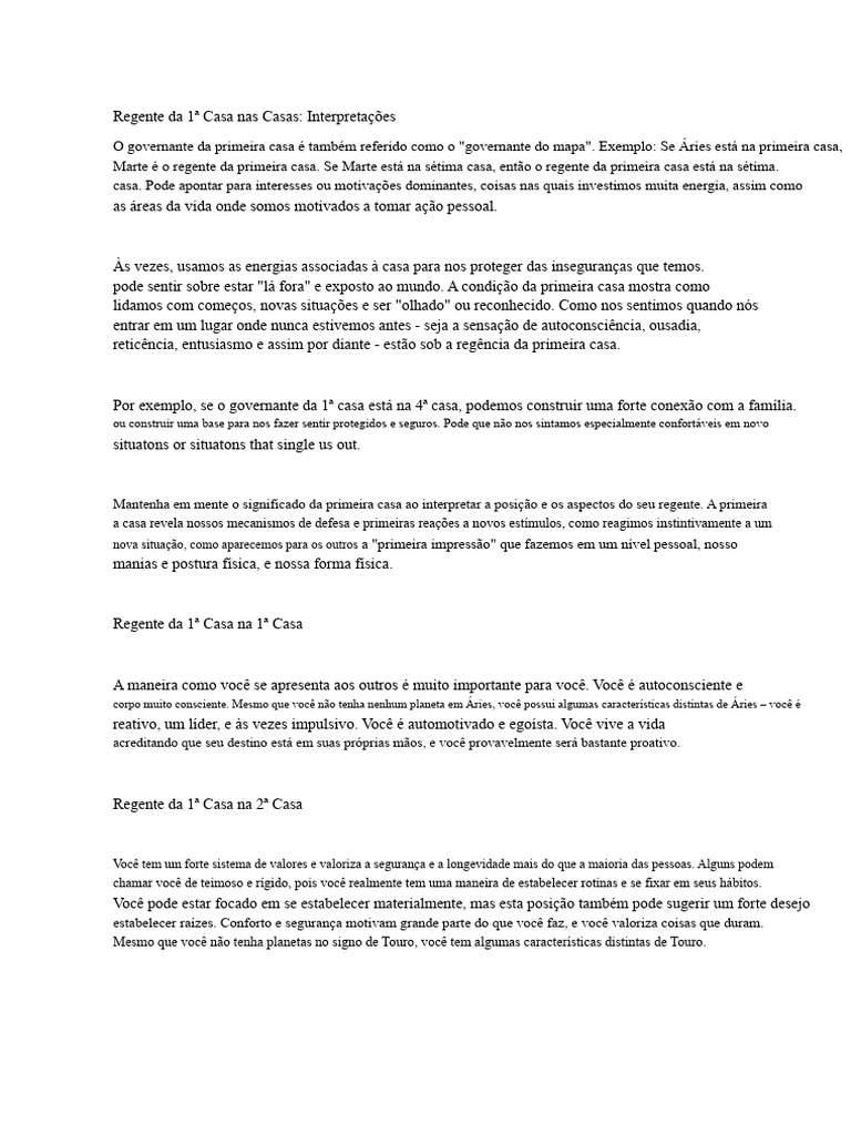 Regente Da 1 Casa Nas Casas - 3 | PDF | Conceitos psicológicos ...