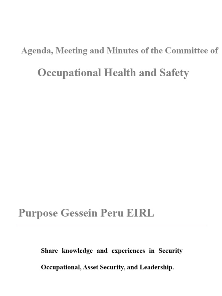 Agenda, Meeting, and Minutes of The SST Committee | PDF | Occupational ...