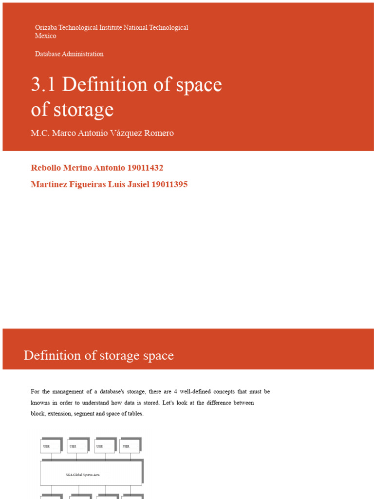 3.1 Definition of Storage Space | PDF | Databases | Computer Data Storage
