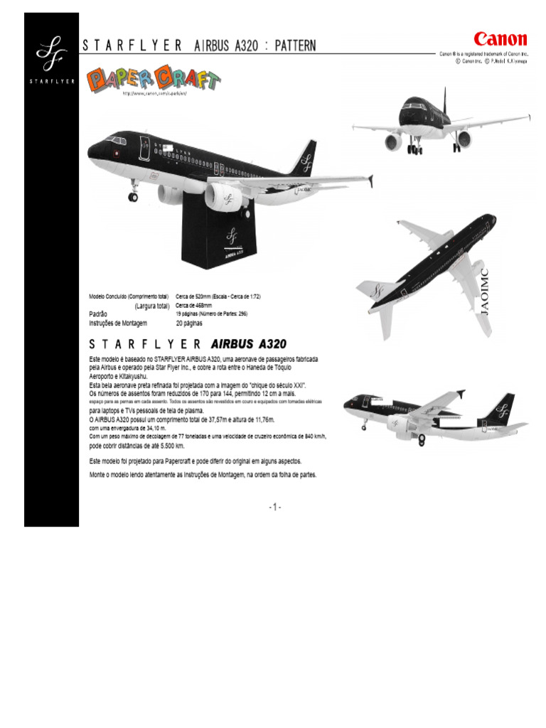 Montagem do Modelo Airbus A320 Starflyer | PDF | Aeronave | Aviação