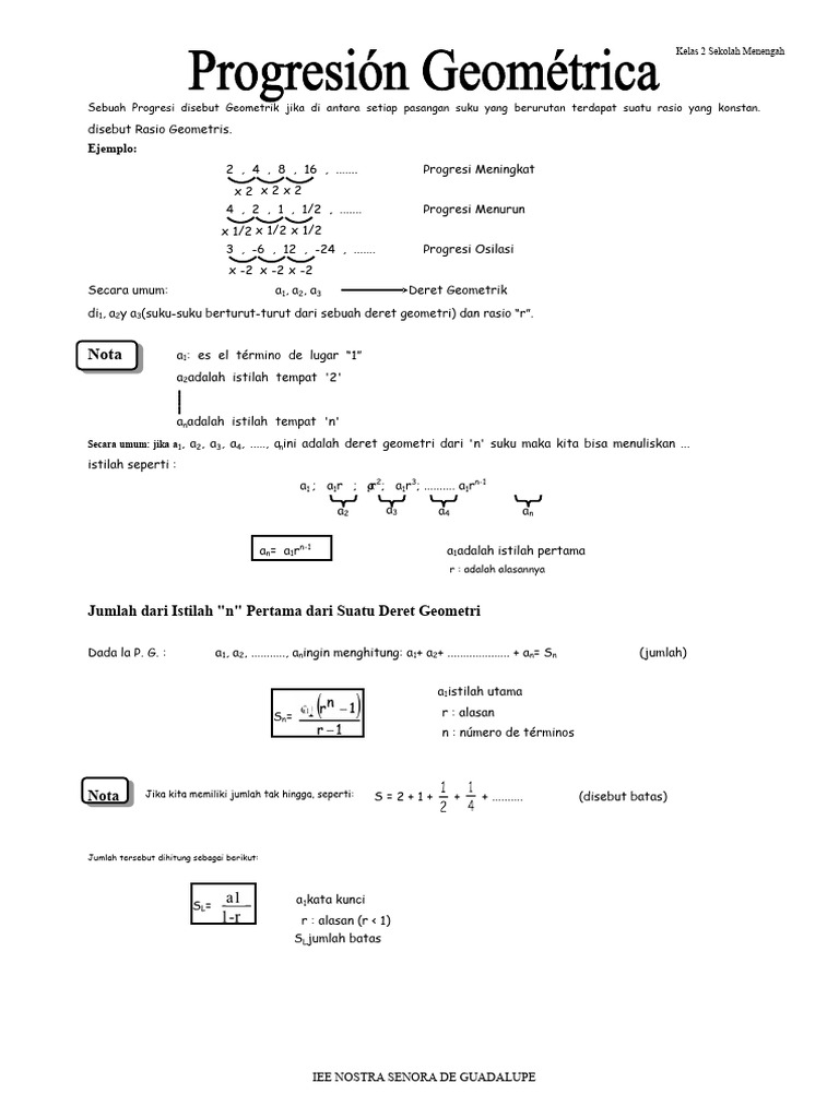Progresi Geometrik untuk Kelas 2 SMP | PDF
