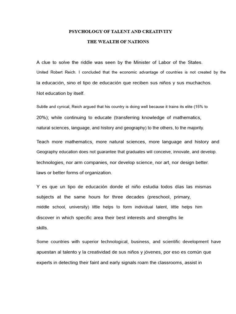 Nurturing Talent and Creativity in Education | PDF | Creativity | Learning