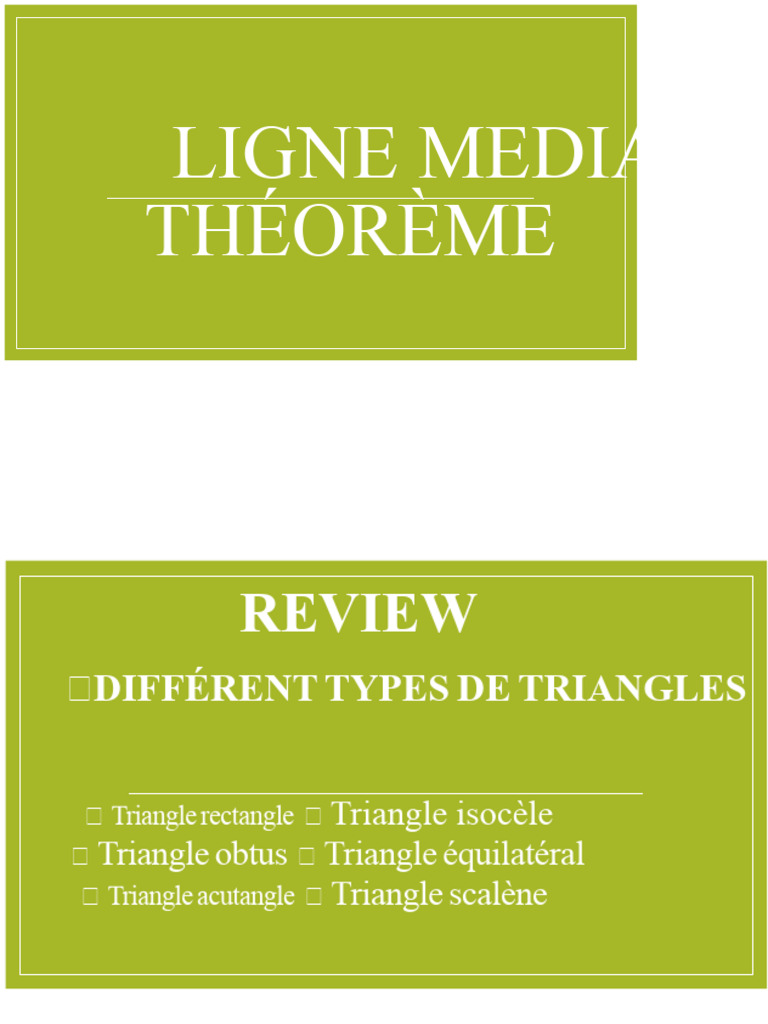 Théorème de la ligne médiane en triangles | PDF | Triangle | Géométrie