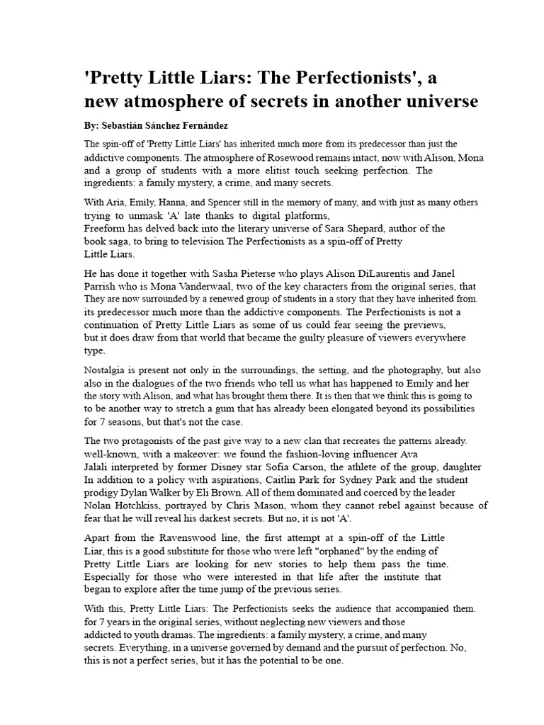 Pretty Little Liars - The Perfectionists | PDF | Pretty Little Liars ...