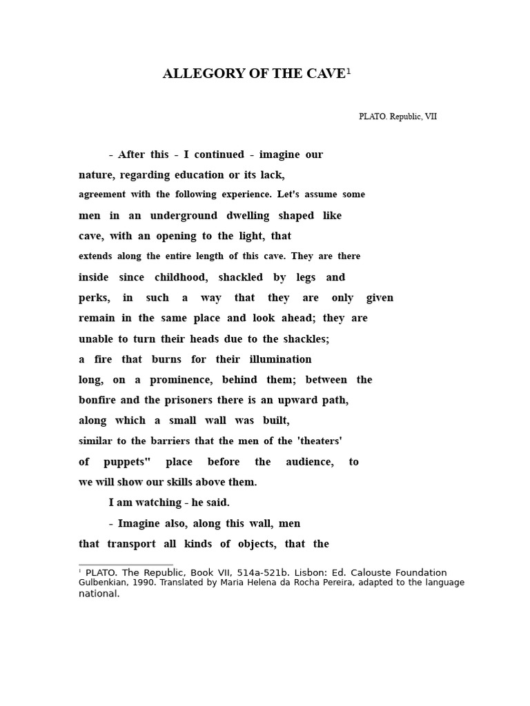 Plato - Allegory of the Cave | PDF