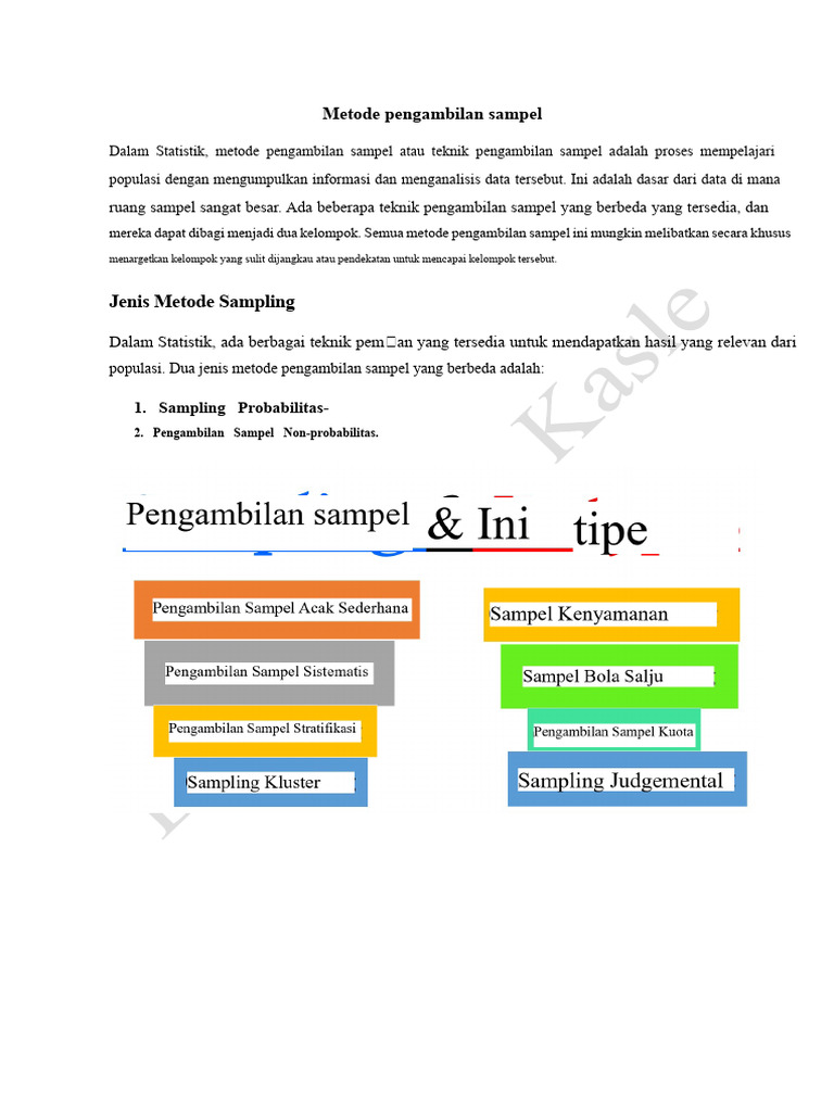 Teknik Pengambilan Sampel dalam Statistik | PDF