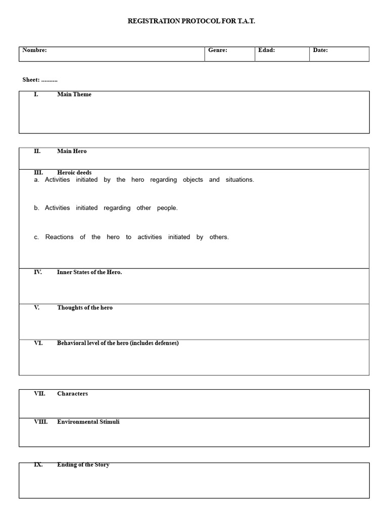 T.A.T. Registration Protocol Guide | PDF