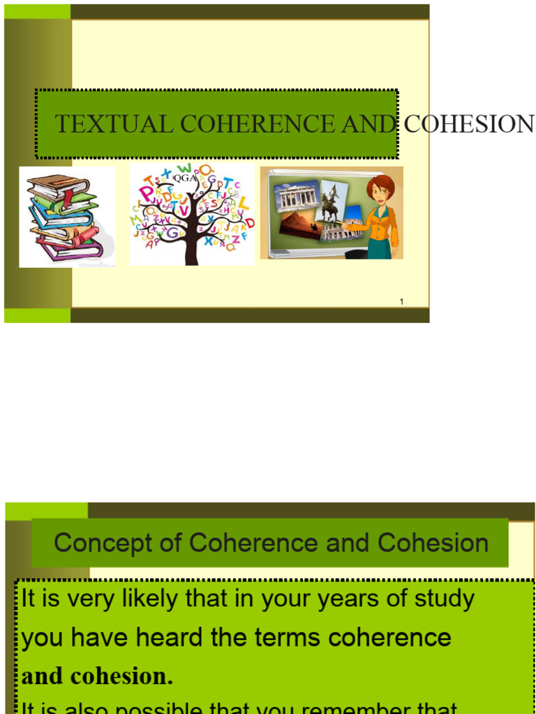 Coherence and Textual Cohesion | PDF | Pronoun | Semantics