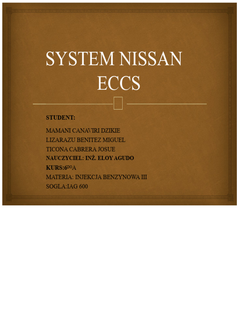 System Nissan Eccs | PDF