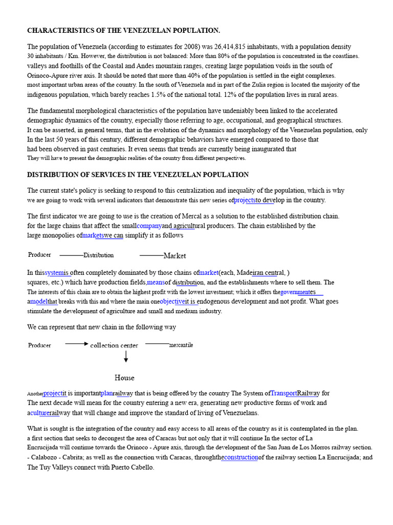 Characteristics of the Venezuelan Population | PDF | Venezuela | Economies