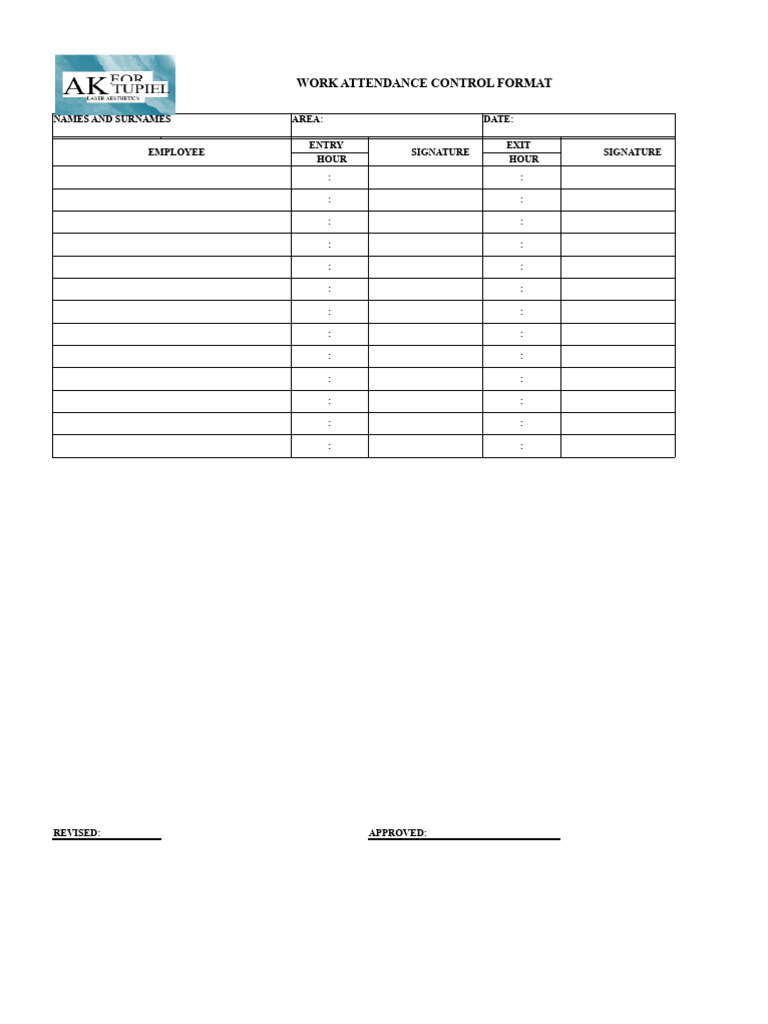 Attendance Control Format | PDF